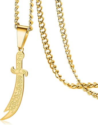 VASSAGO Sword Necklace for Men Women Zulfiqar Sword Necklace Imam Ali ...