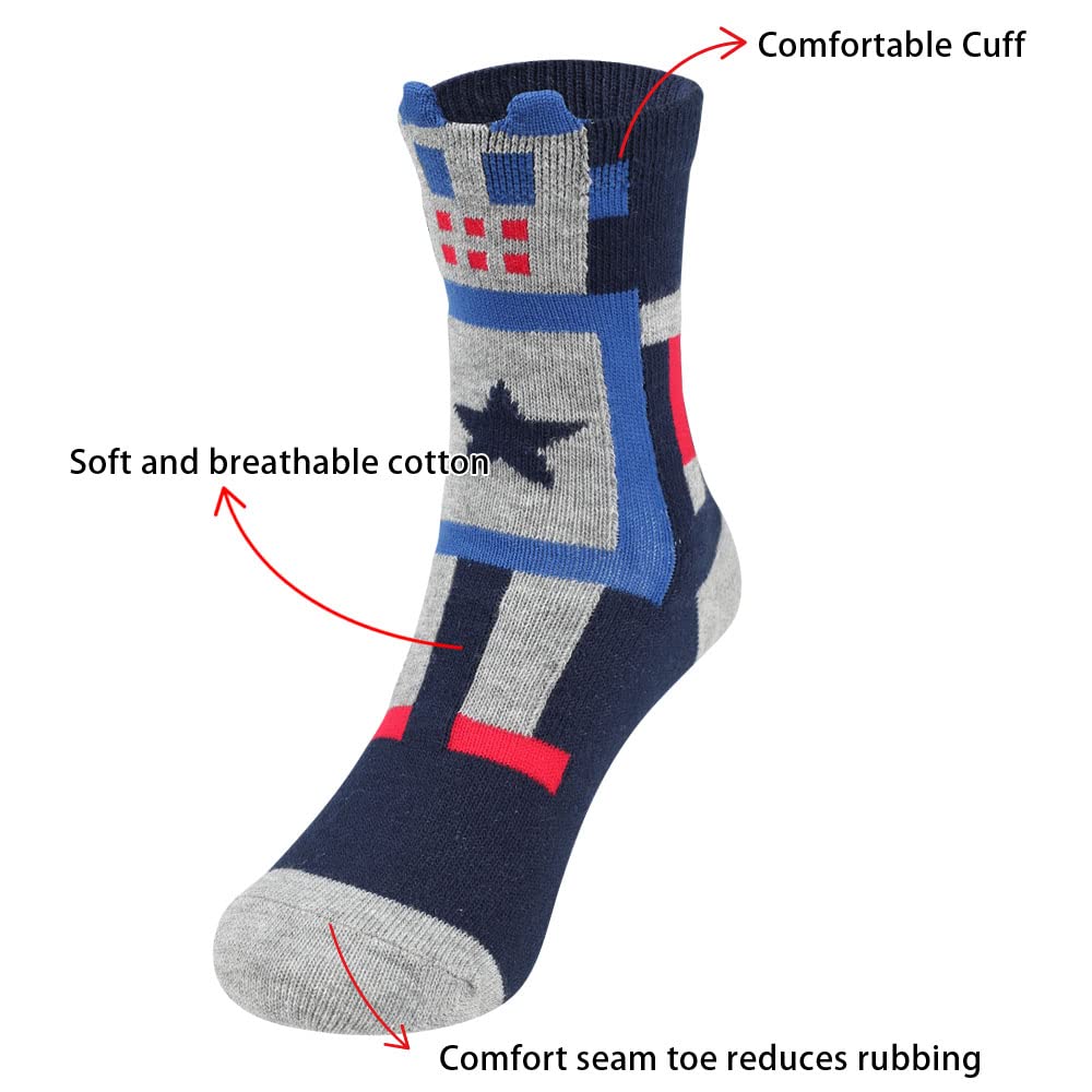 Snapklik.com : COTTON DAY Kids Boys Fun Novelty Crew Socks Colorful ...