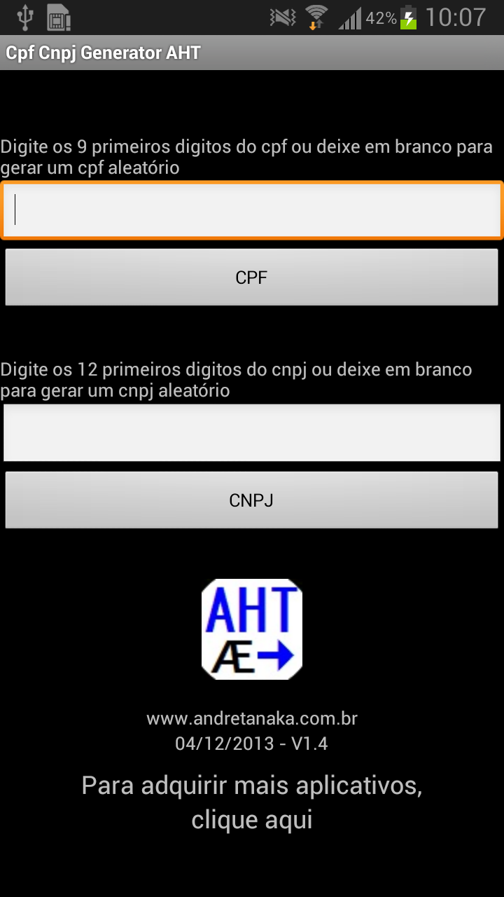 Cpf Cnpj Generator AHT- Aplicación en Amazon Appstore