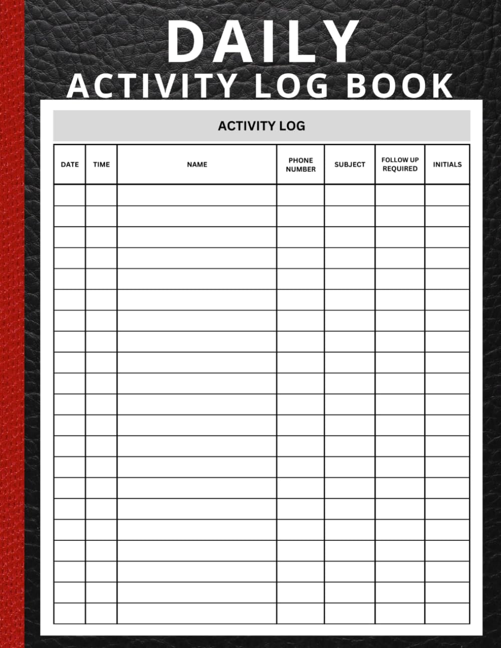 Daily Activity Log Sheet Template Activity Log Notepad A4 – Daily