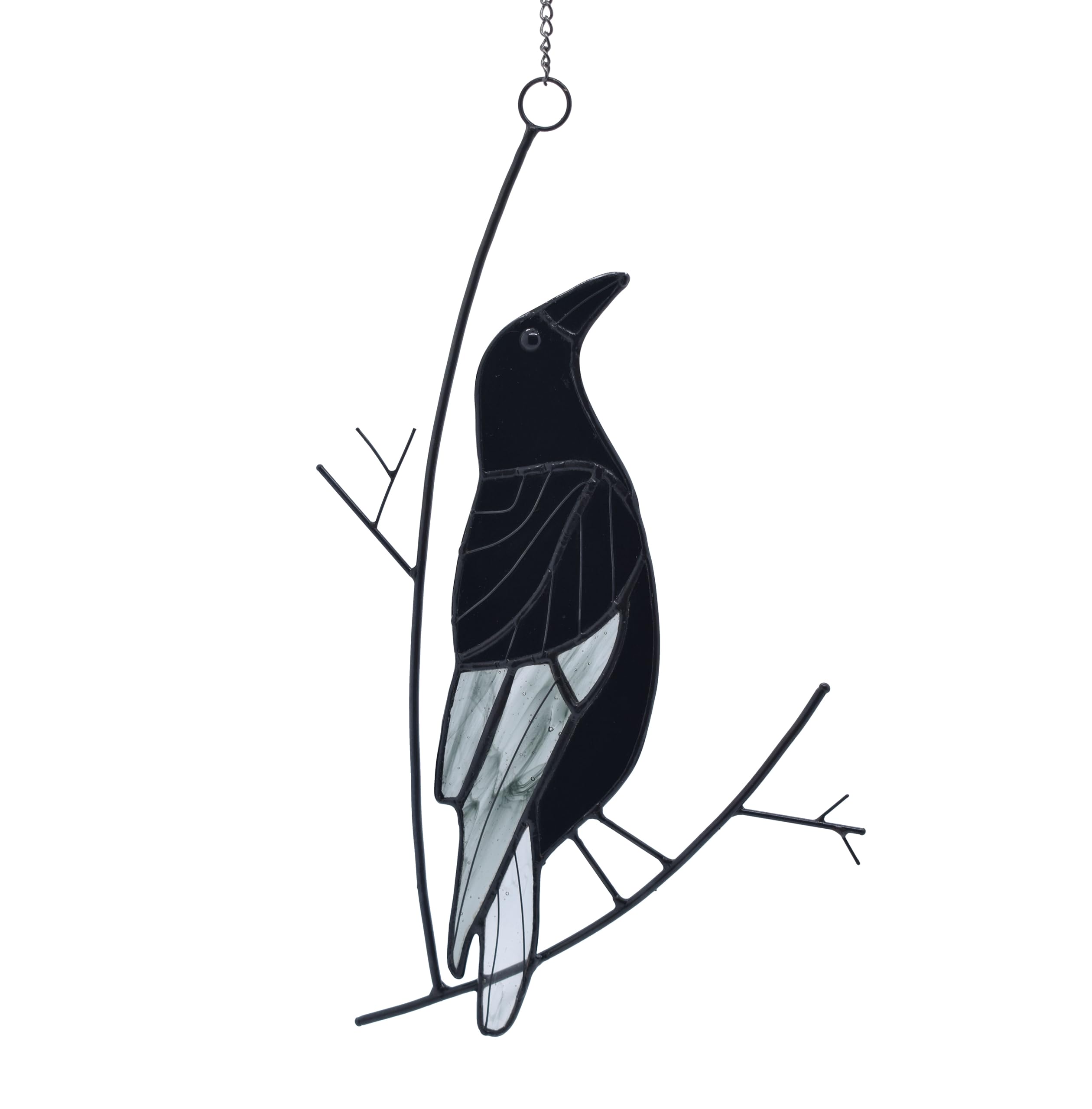 Amazon.com: Lolitarcrafts Raven Stained Glass Window Hangings,Crow on ...