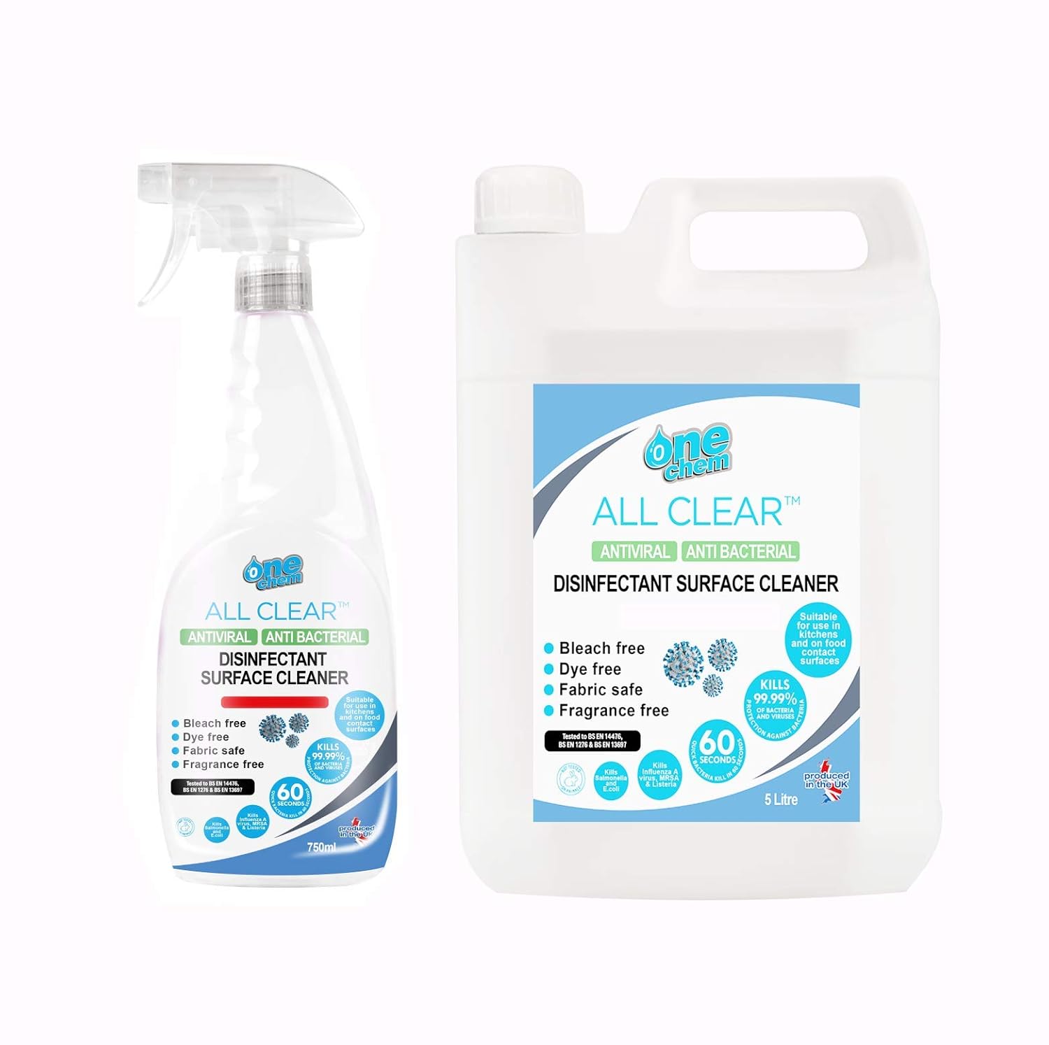 One Chem OC0049 All Clear Surface Cleaner 5L Glass and 750ml Trigger ...