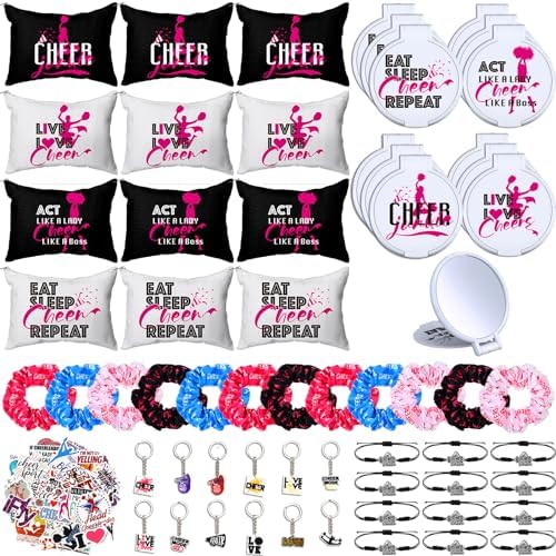 Amazon.com : 65 Pcs Cheerleader Gifts Bulk Cheer Makeup Bag Portable ...