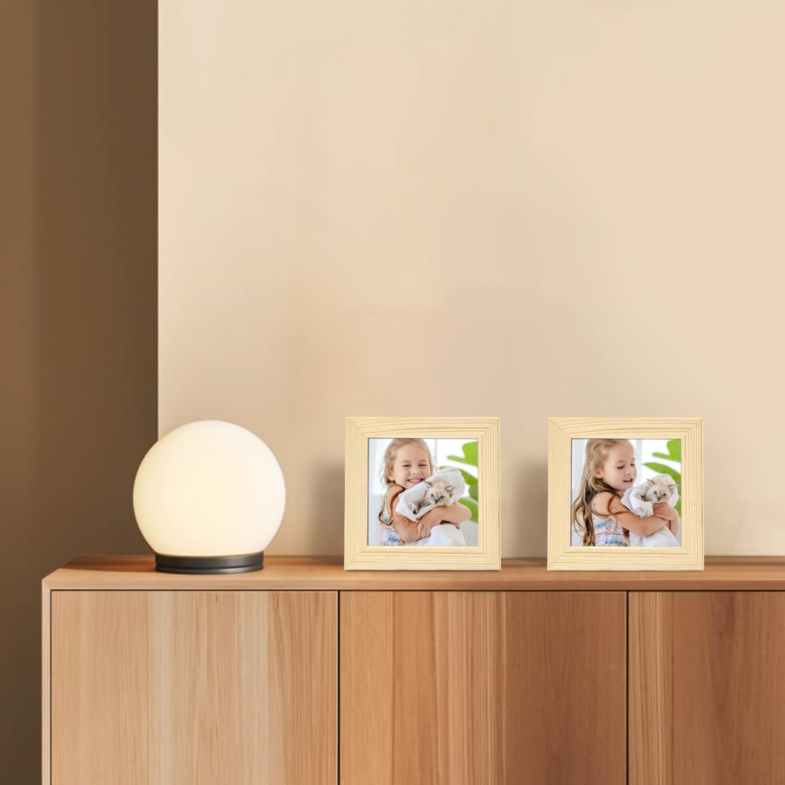 Snapklik.com : 4x4 Picture Frames Set Of 4, Made Of Solid Wood Covered ...