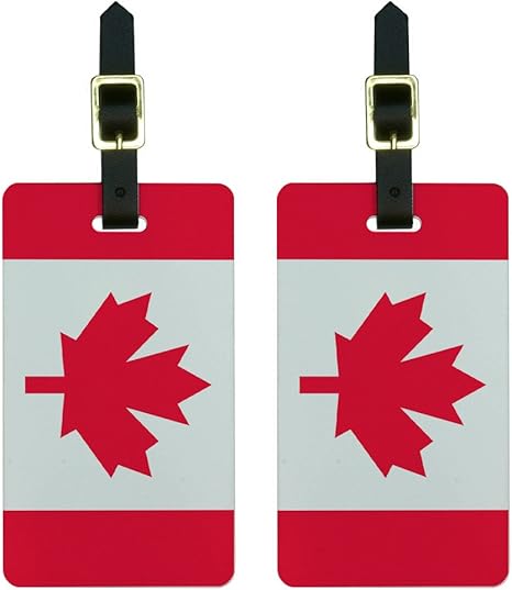 Amazon.com | Graphics & More Canada Flag Luggage Tags Suitcase Carry-on ...