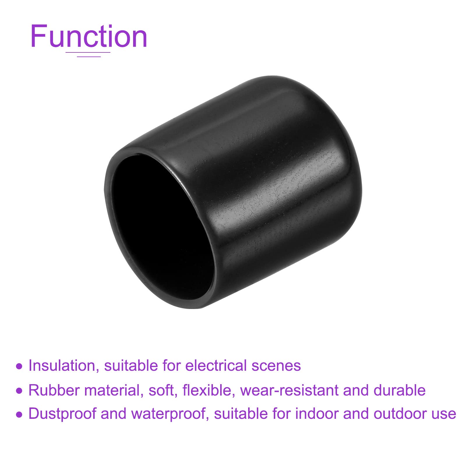 Snapklik.com : 25 Pack 5/8" ID Black Screw Thread Protectors Rubber End ...