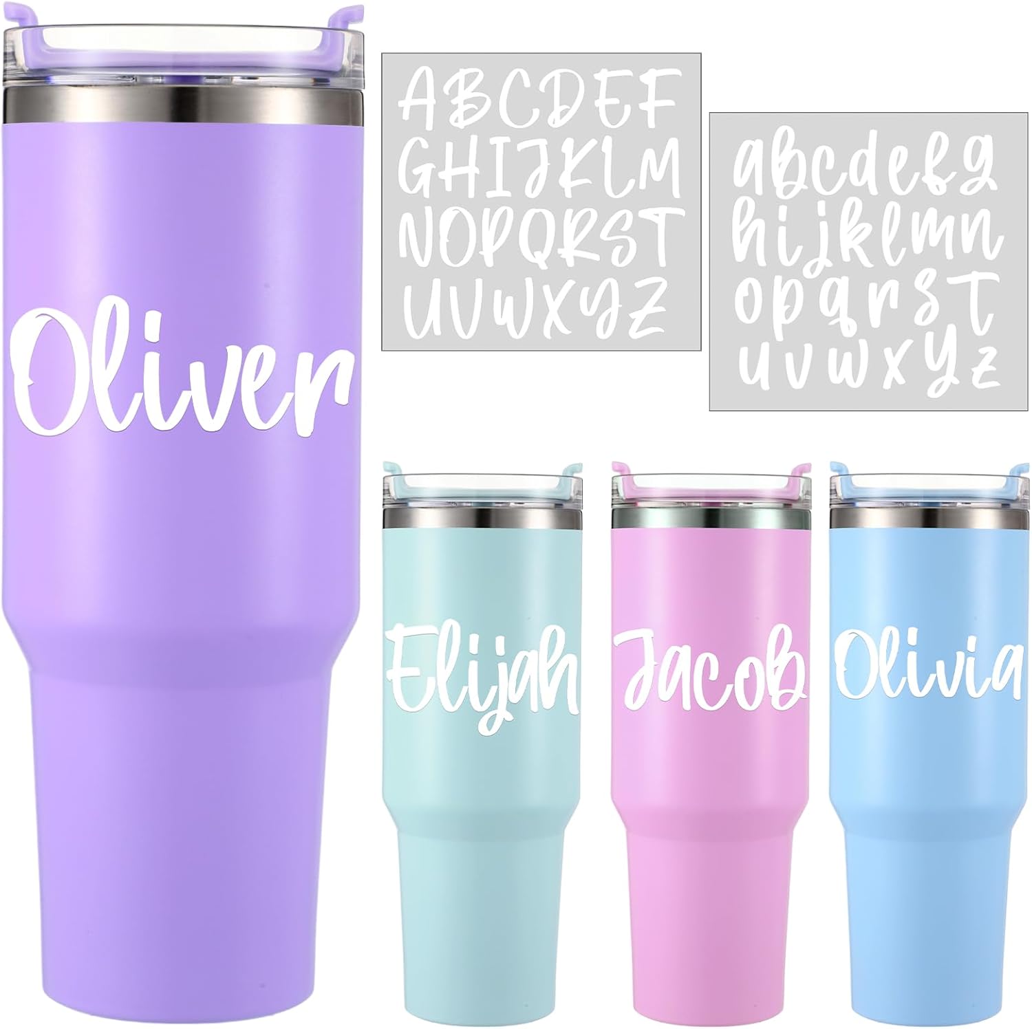 Amazon.com: Humyoun 6 Pcs UV DTF Cup Wrap Letters Custom Transfer ...