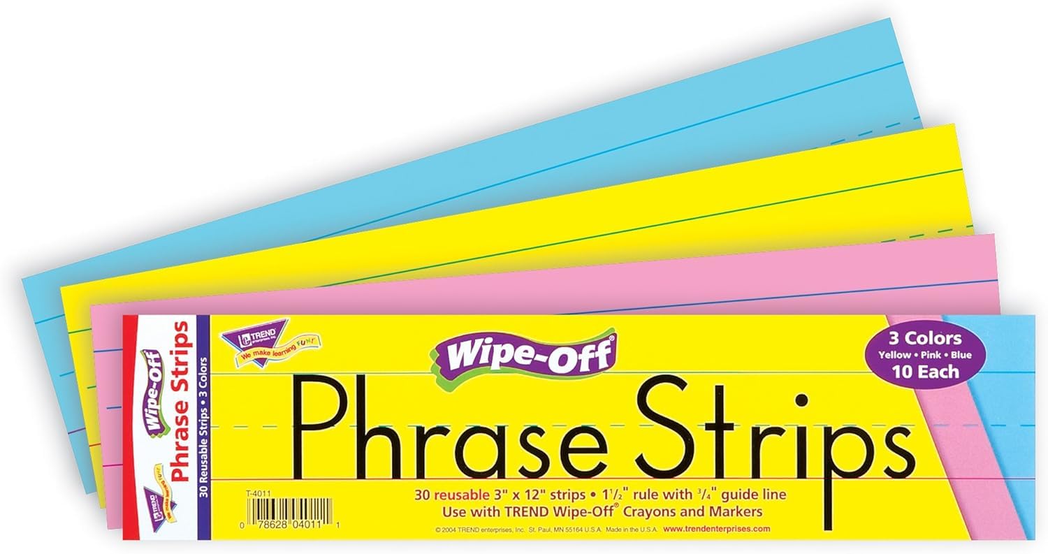 30 x Large Wipe-off, Reusable Writing Practice Strips for Classrooms ...