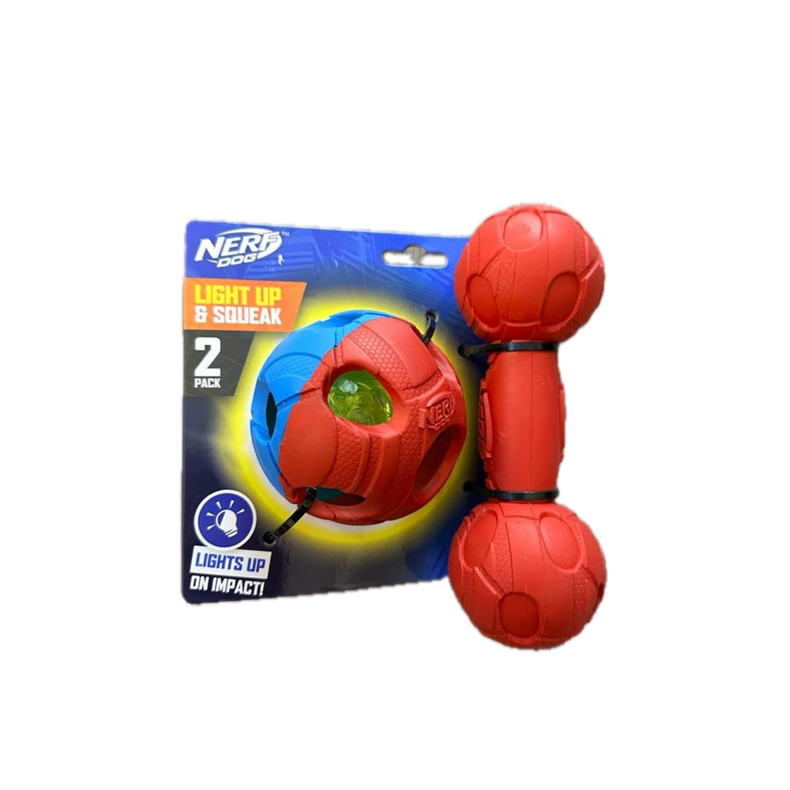 Nerf Dog Light up and Squeak 2 Pack Bone and Ball : Amazon.co.uk: Pet ...
