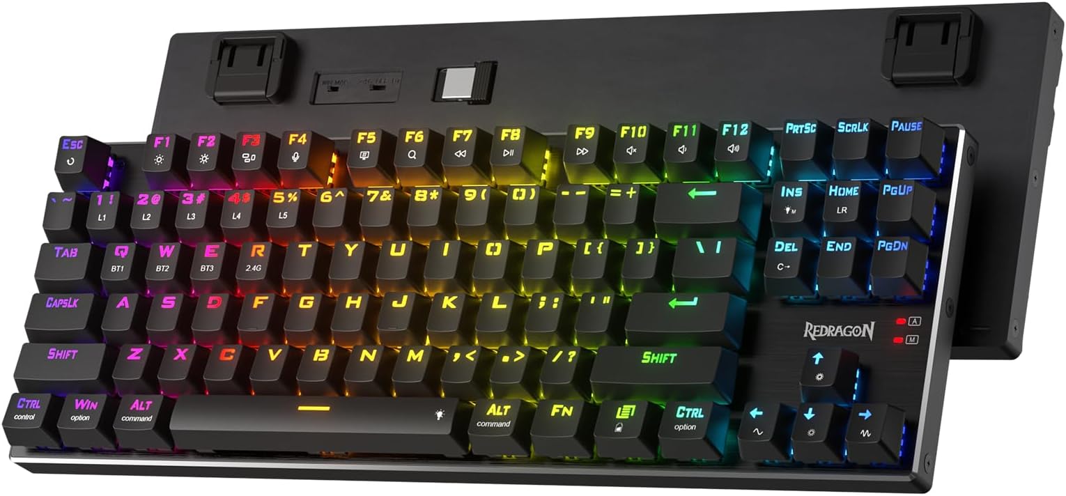 Amazon.com: Redragon K673 PRO 75% Wireless Gasket RGB Gaming Keyboard ...