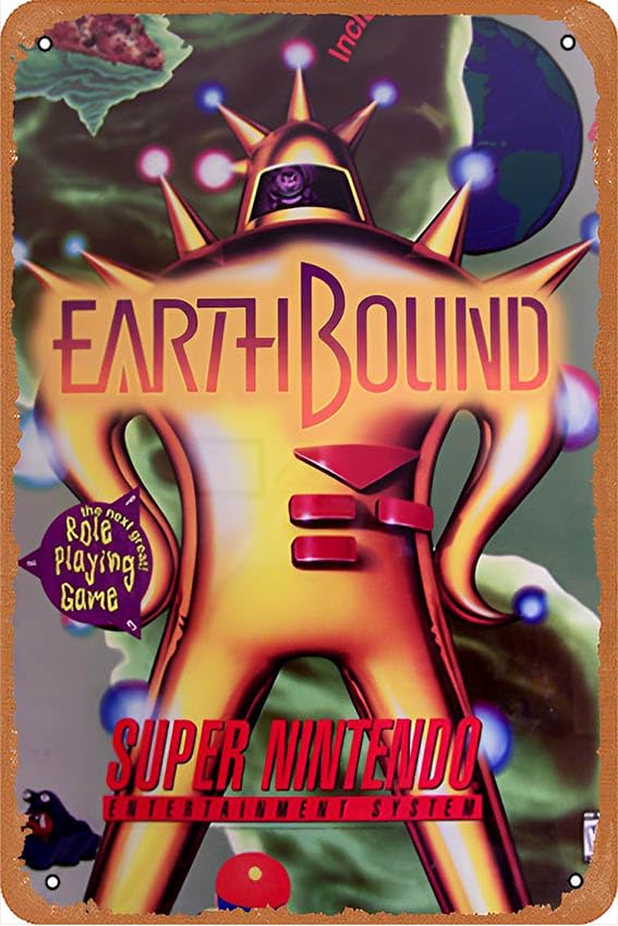 Amazon.com : EarthBound 12x8 inch vintage metal tin logo vintage metal ...