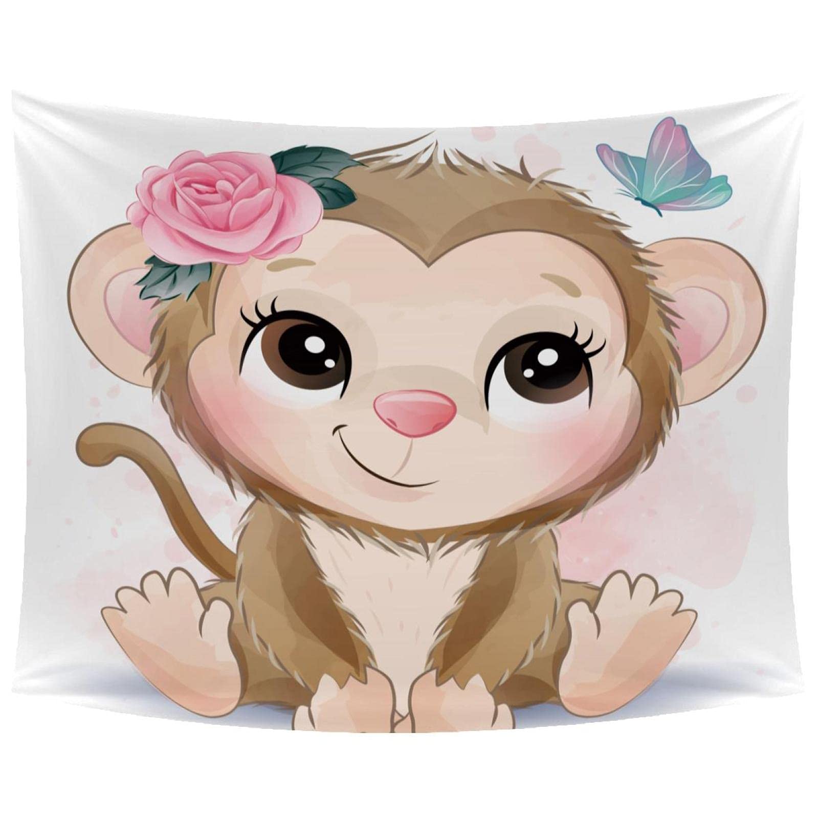 Cute Hanging Monkey Outline