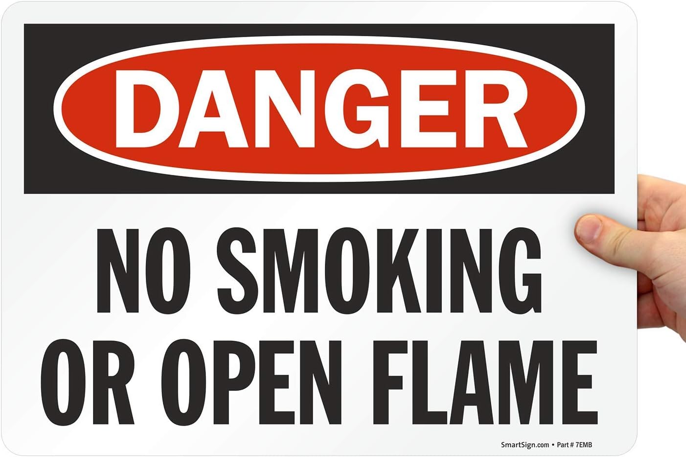 SmartSign "Danger - No Smoking Or Open Flame" Label | 10" x 14 ...
