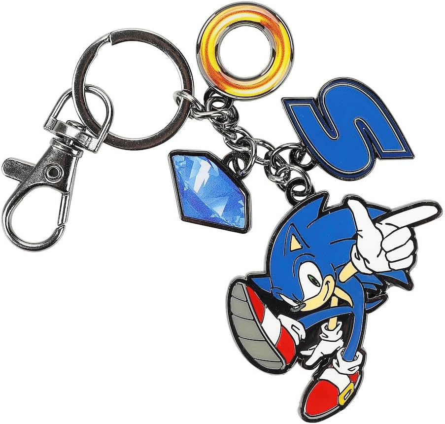 Amazon.com: Bioworld Sonic The Hedgehog Multicharm 1.88" Keychain ...