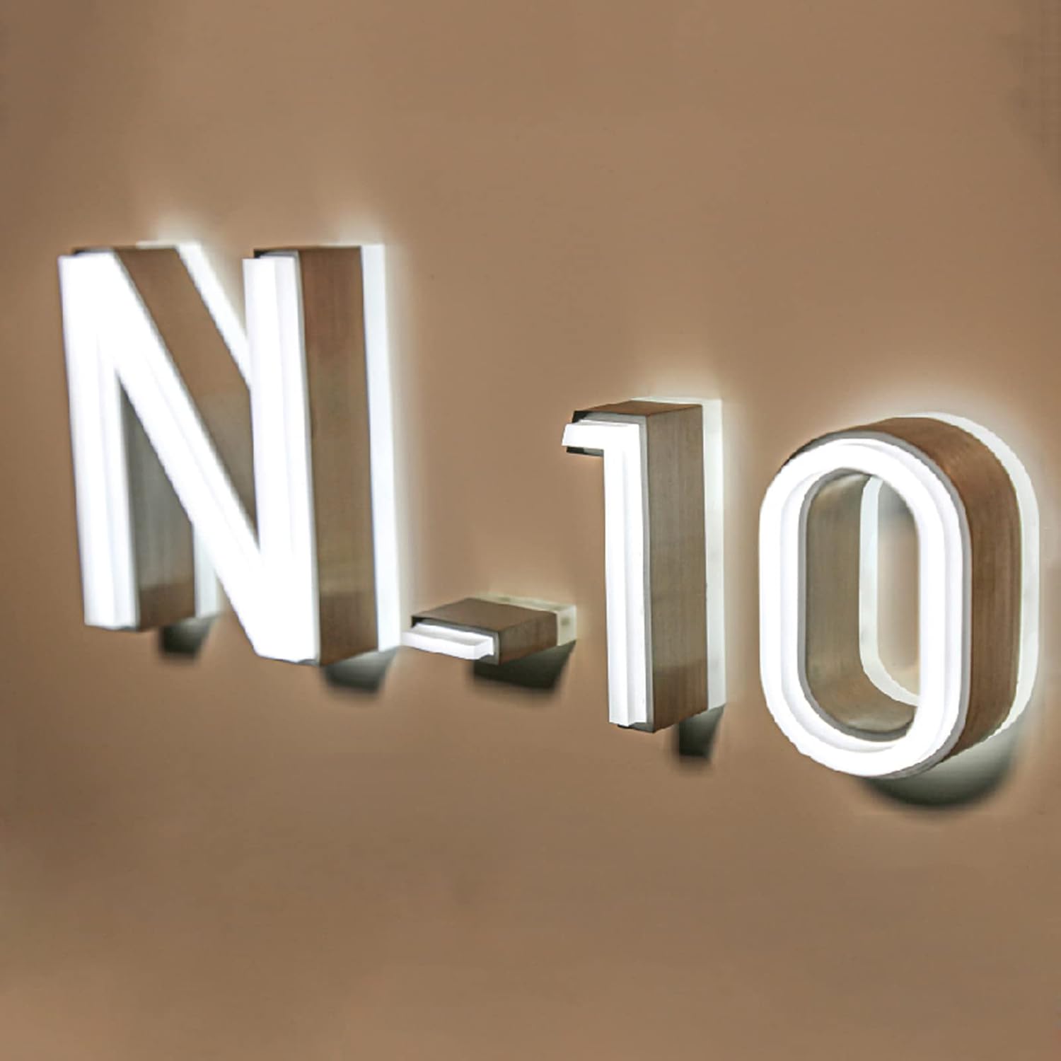 Amazon.com: 10" Modern House Numbers 6000K LED, Lighted House Address ...