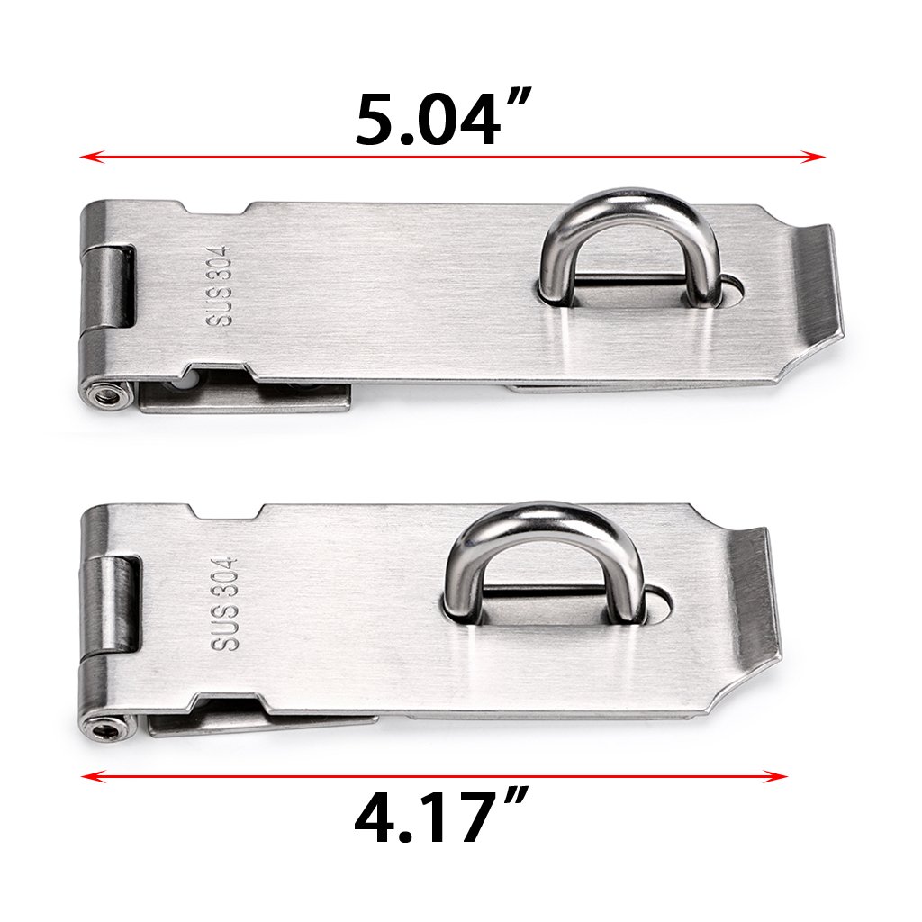 IGNPION SUS304 Stainless Steel Hasp and Staple Lock Heavy Duty Padlock ...