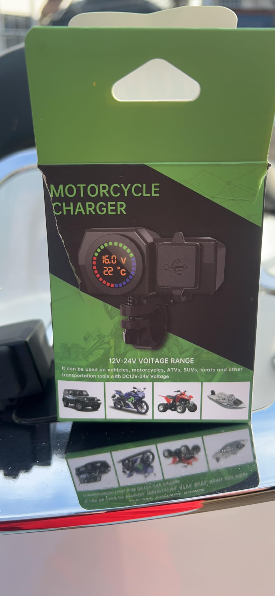 Amazon.com: Bebeeco Motorcycle USB Charger, Waterproof Handlebar Clamp ...