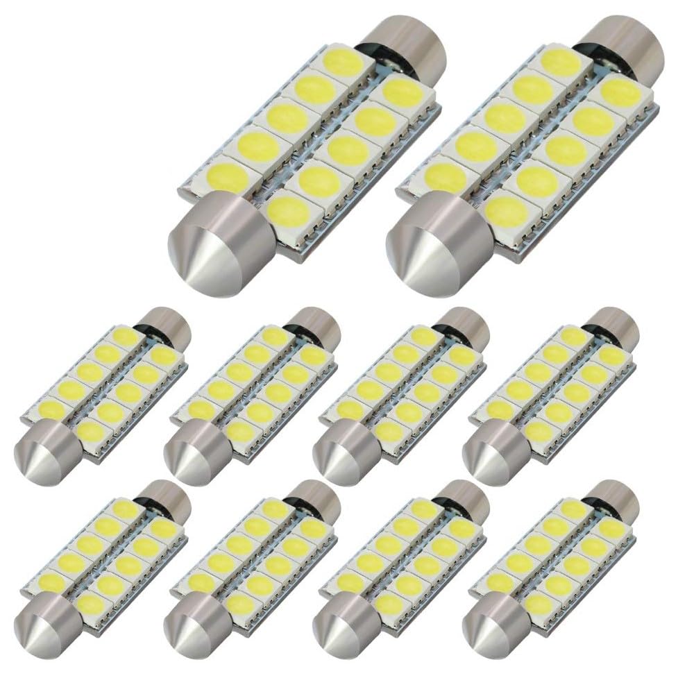Amazon.com: BOODLED 10PCS C5w 44mm(1.73”) LED Bulb 5050 10-SMD Chipsets ...