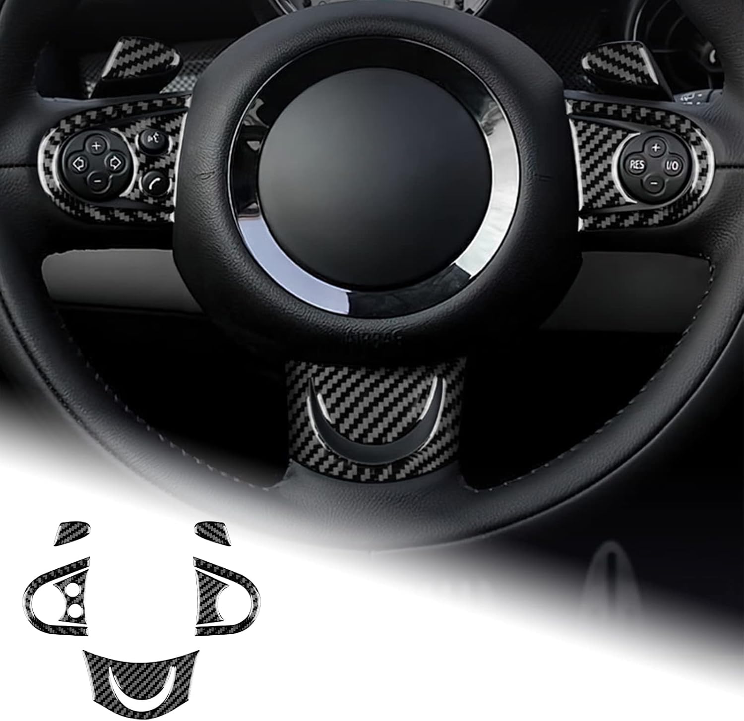 Amazon.com: AIRSPEED for Mini R55 R56 R57 Steering Wheel Button Cover ...