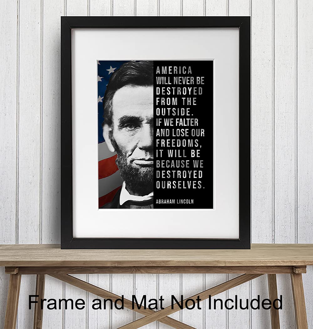 Abe Lincoln – Abraham Lincoln Poster, 8×10 – American Flag Wall Decor ...