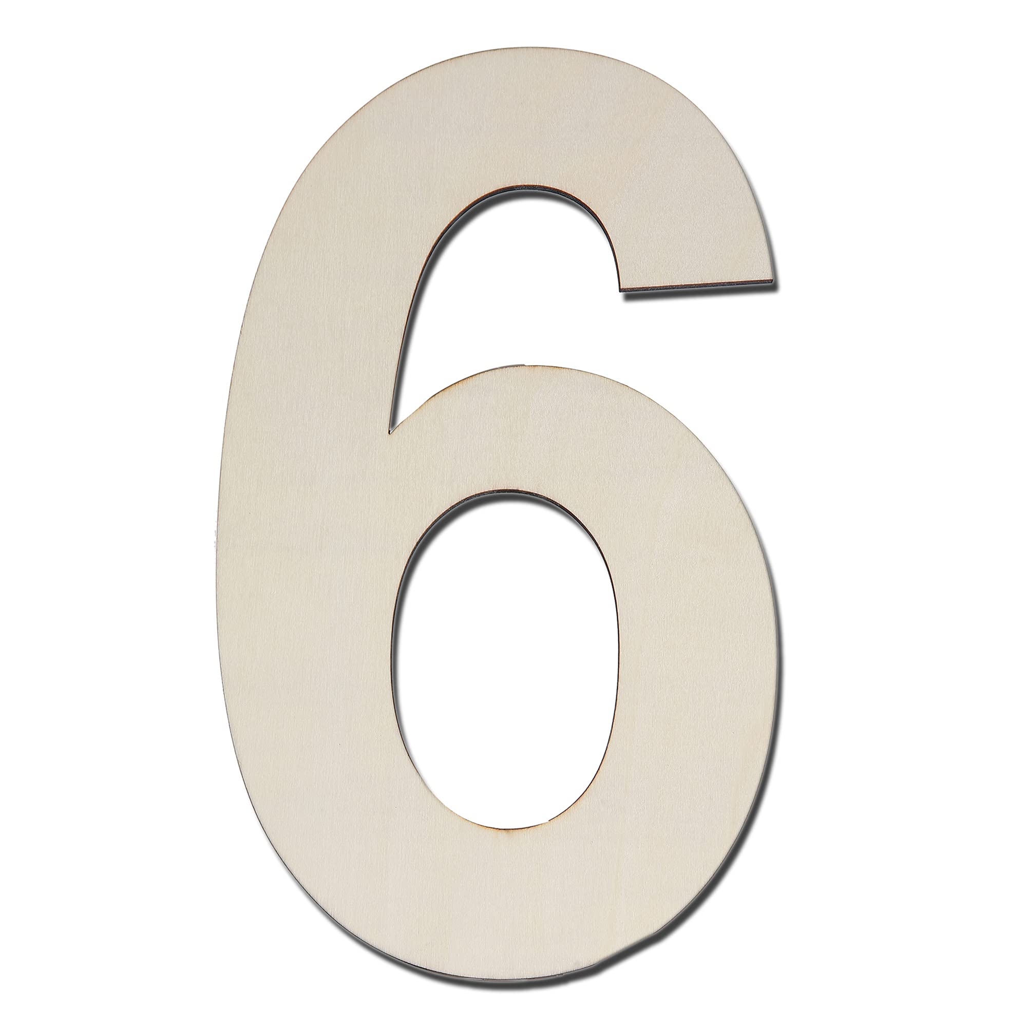 Snapklik.com : 12 Inch Large Wood Number Sign 6, Unfinished Blank ...