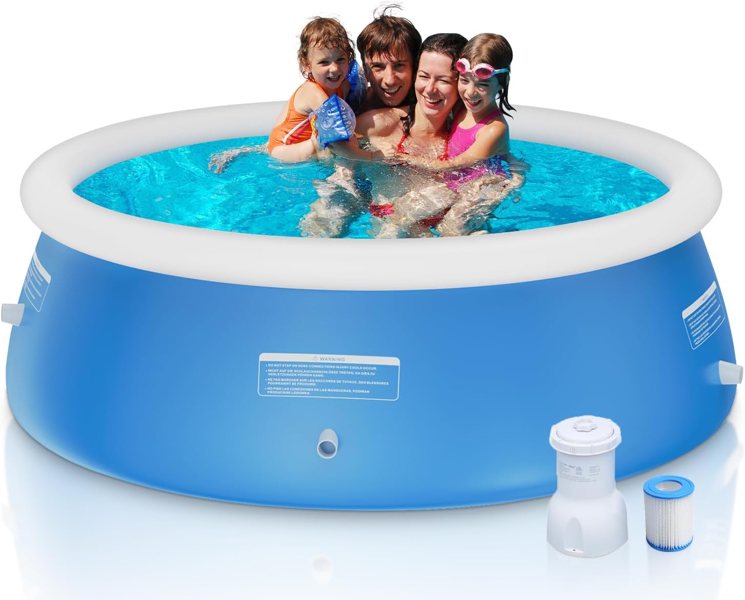 Amazon.com: Sunrio 12ft x 33in Round Inflatable Above Ground Swimming ...