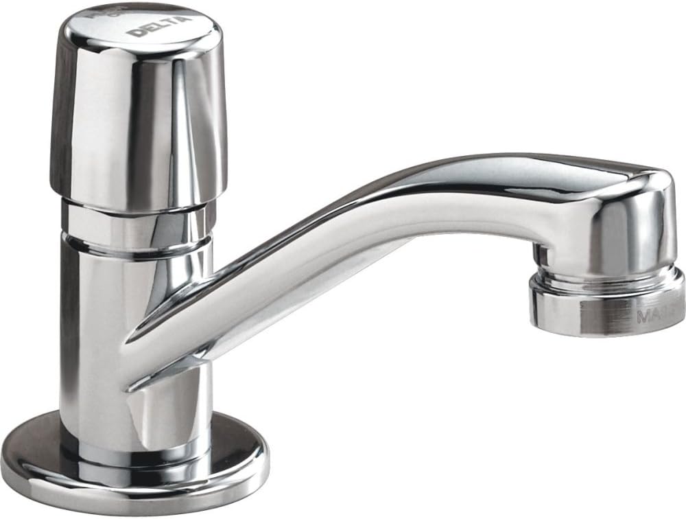 Delta Faucet 87T105 87T Single Hole Metering Slow-Close Bathroom Faucet ...
