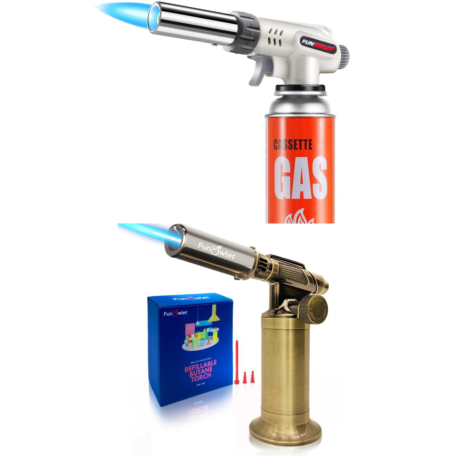 Amazon.com: 2 Pack Powerful Cooking Torch Lighter - Culinary Kitchen ...