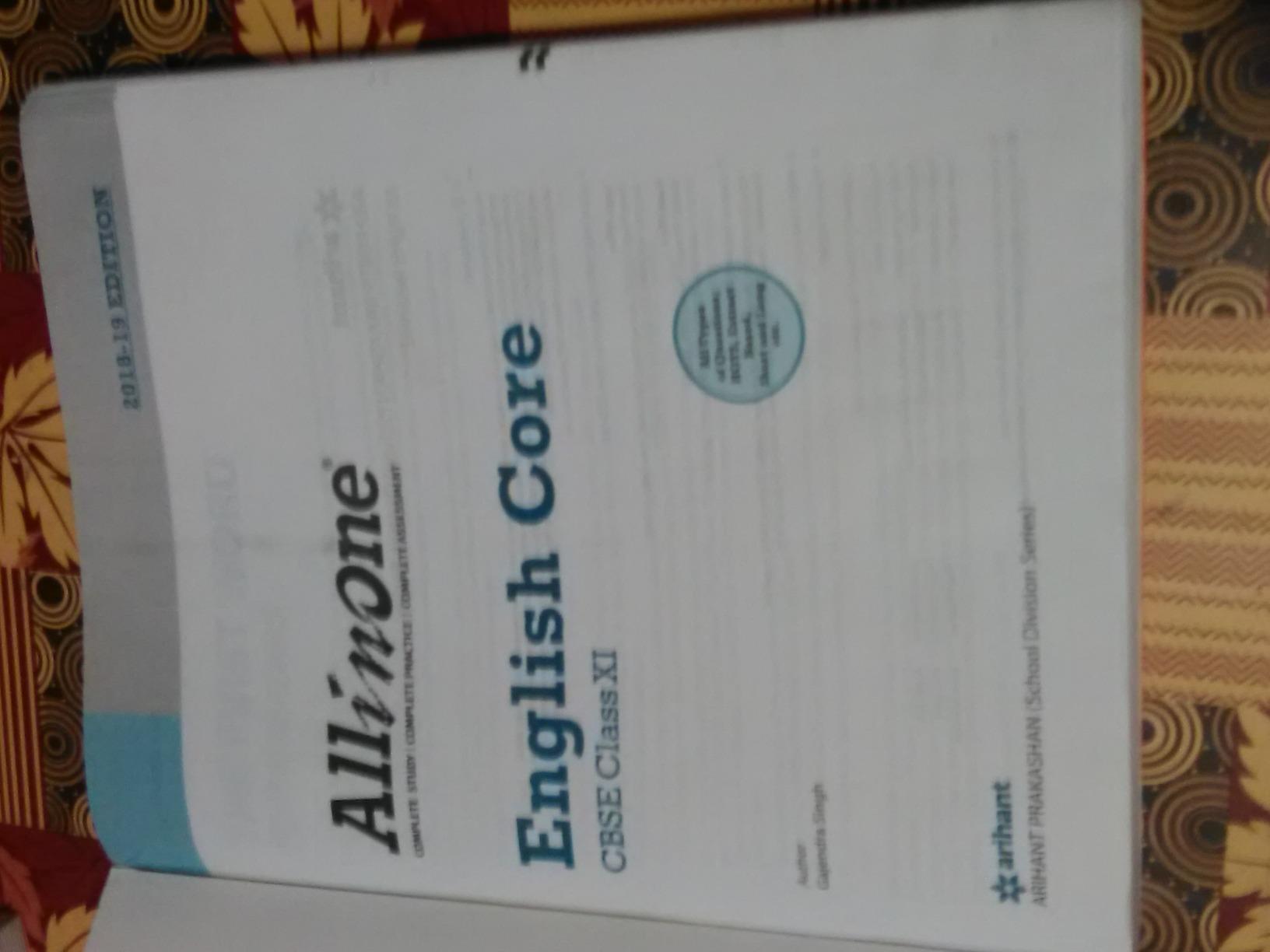 CBSE All In One English Core Cbse Class 11 for 2018 - 19 (Old edition ...