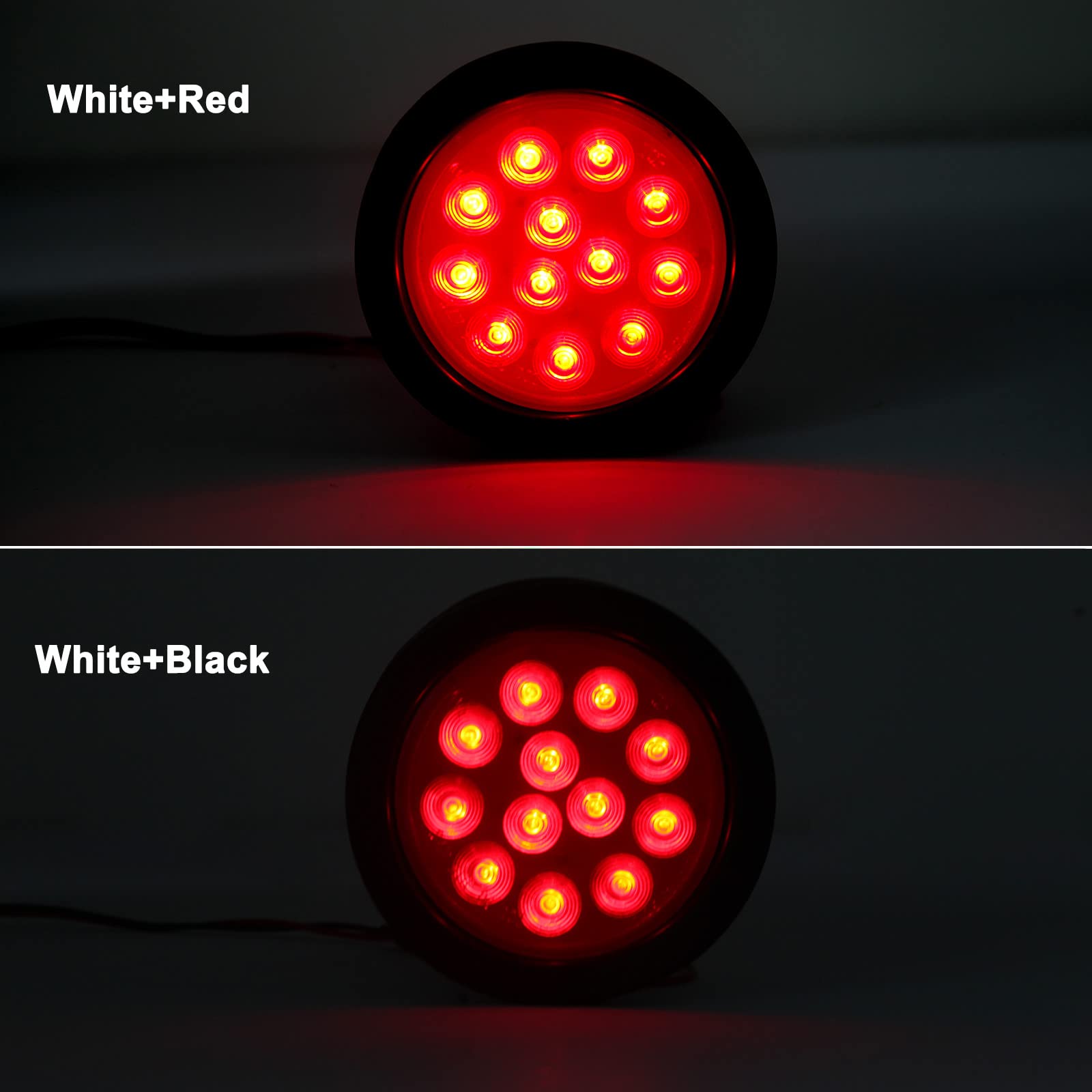 Snapklik.com : 10Pcs 4 Inch Round Led Trailer Tail Lights Red 12 LED ...