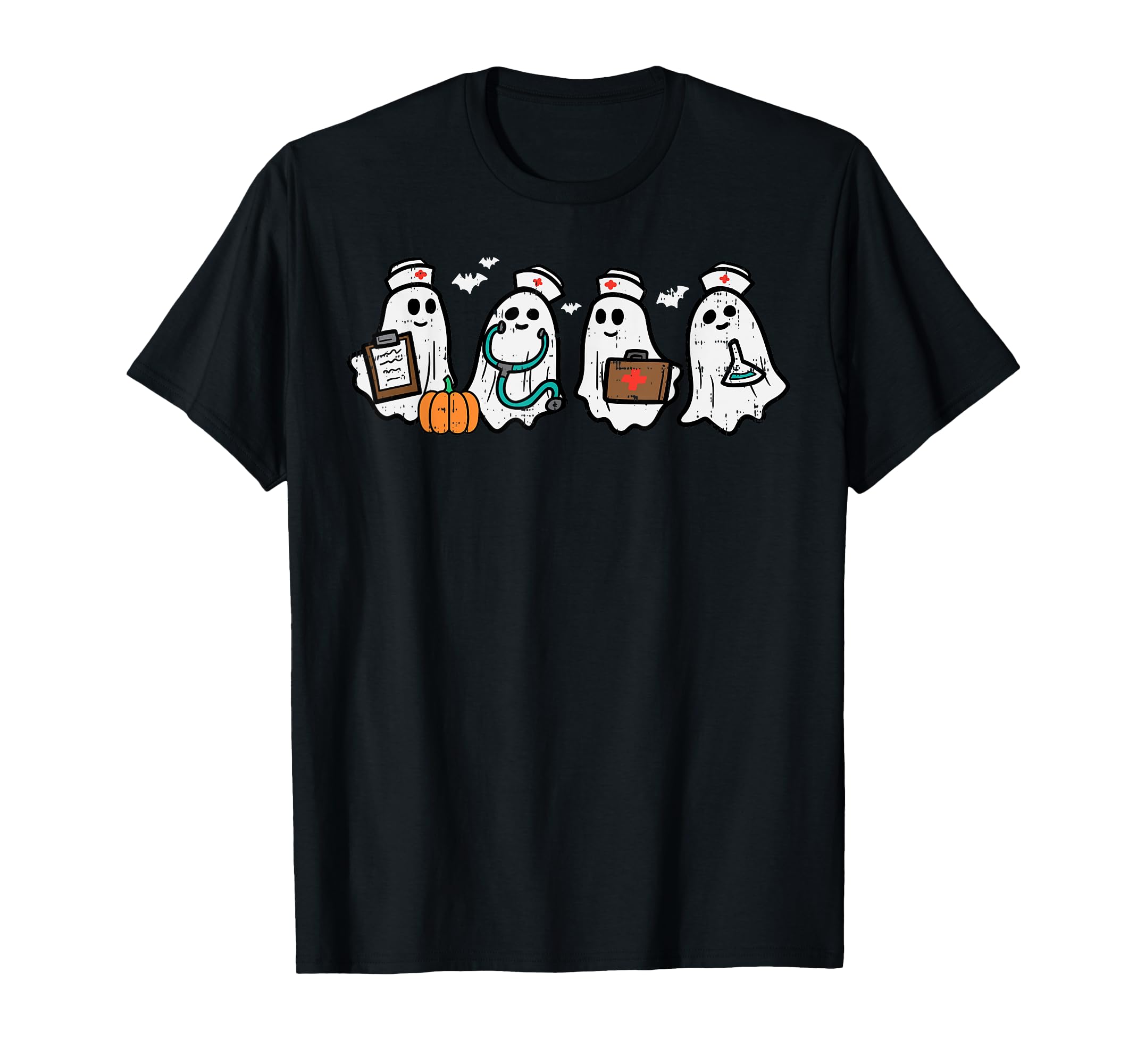 Amazon.com: Ghost Nurses Halloween Crew Funny Costume Scrub Top Women T ...