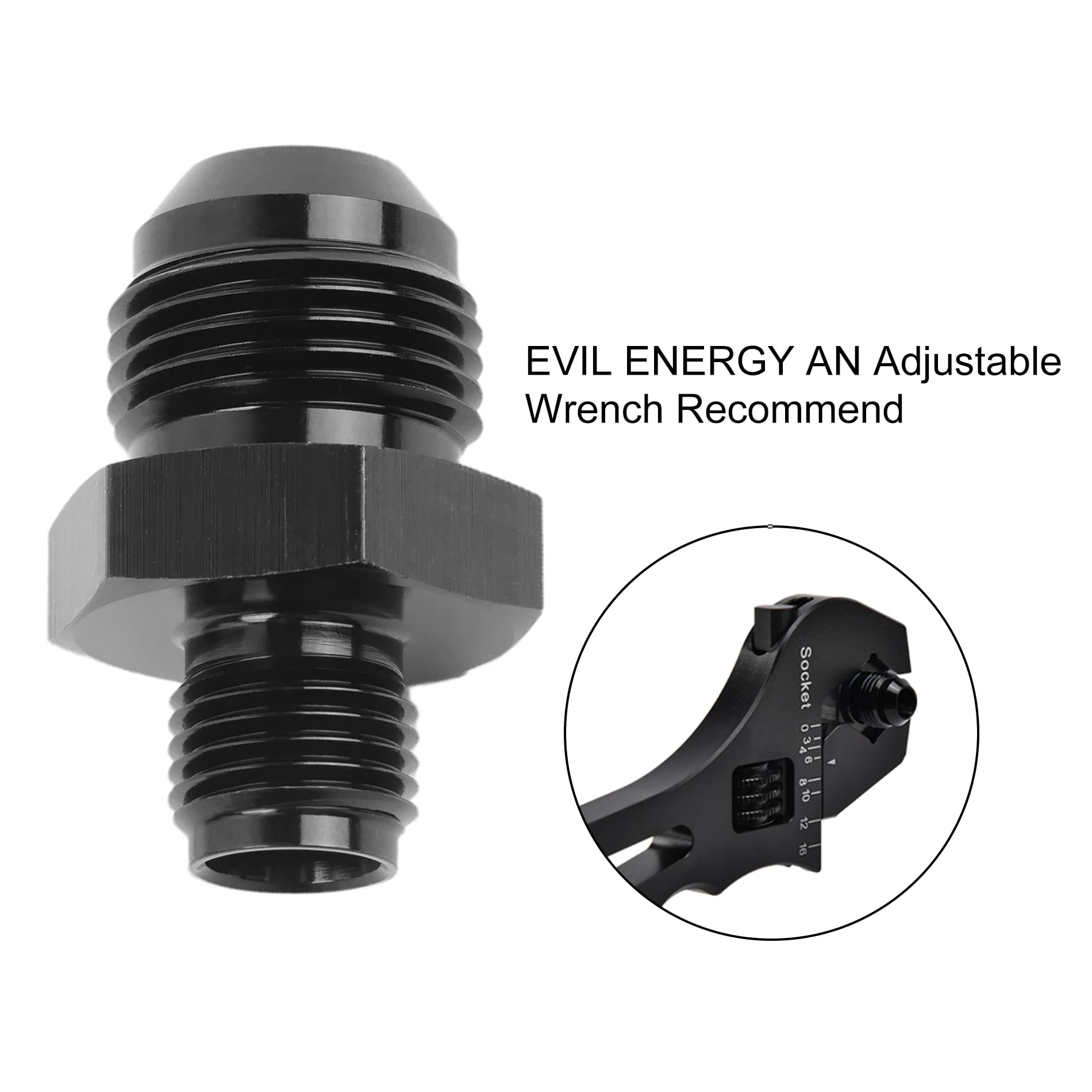 Snapklik.com : 8AN Male To 1/2x20 Inverted Flare Thread Fitting Adapter ...