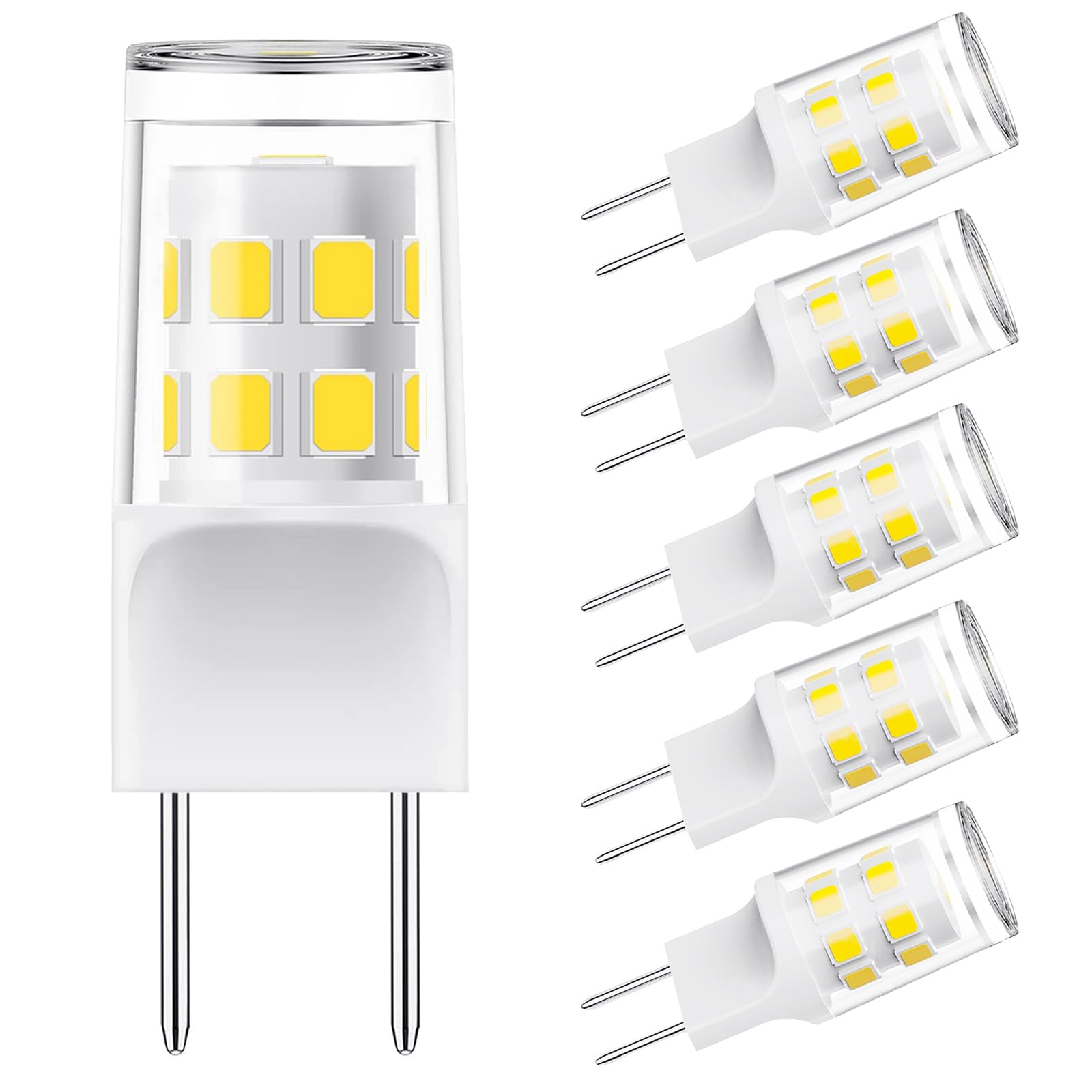 [Pack of 5] G8 Led Bulb, 3W Equivalent 20W-25W Halogen Bulb, G8 GY8.6 ...