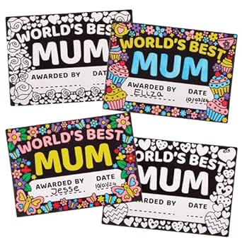 Baker Ross FX952 Mother's Day Colour In Fuzzy Art Certificates - Pack ...