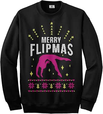 Amazon.com: Threadrock Merry Flipmas Gymnastics Ugly Christmas (Color ...