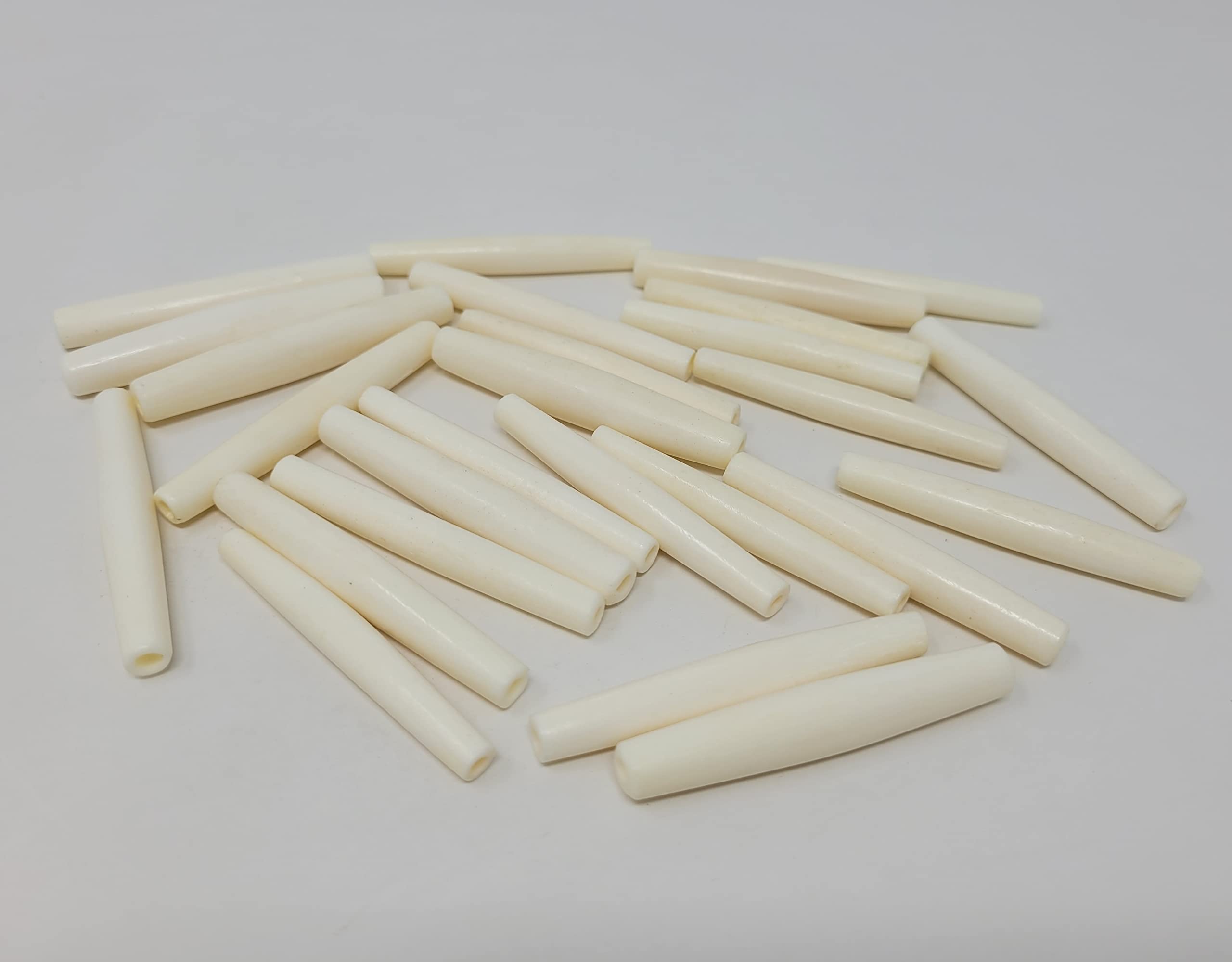 Amazon.com: 50mm 2" Hand-Carved Genuine Bone Hair Pipe Beads (Pack of ...