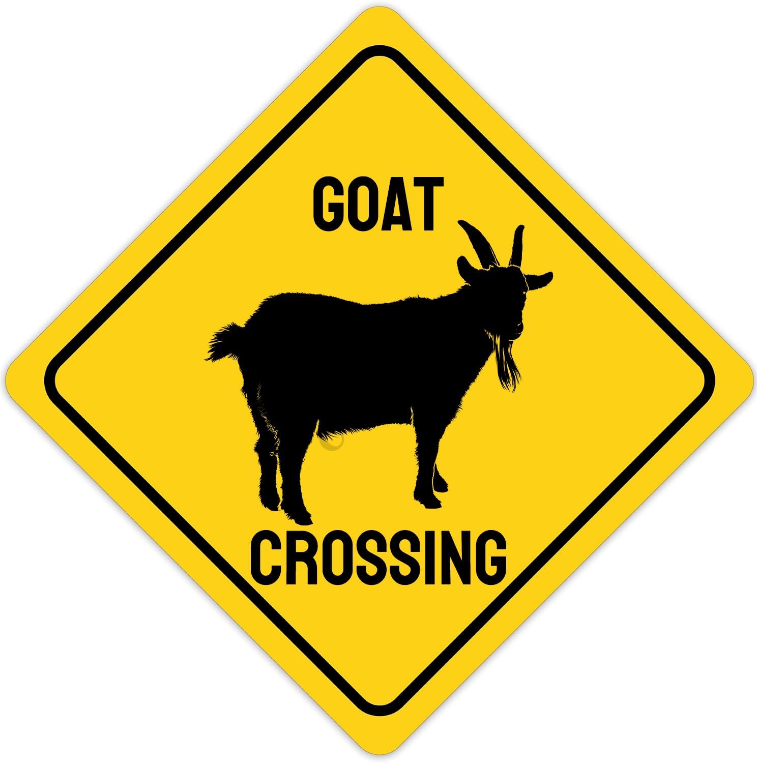 Amazon.com: CROSSWALKS Goat Crossing 12" X 12" Aluminum Sign (X195 ...