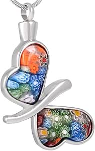 Amazon.com: Oinsi Murano Glass Butterfly Memorial Urn Pendant Jewelry ...