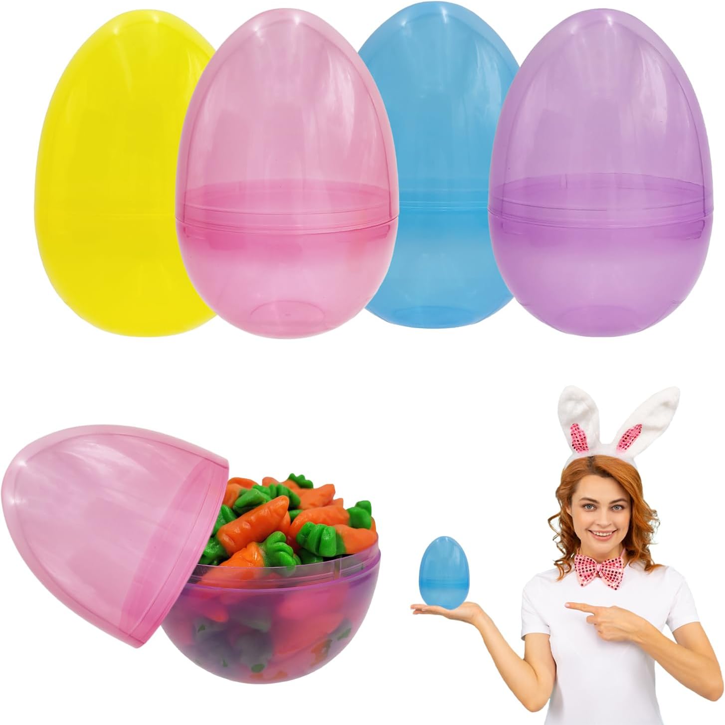 Amazon.com: The Dreidel Company Fillable Easter Eggs Jumbo 6 Inch (12 ...