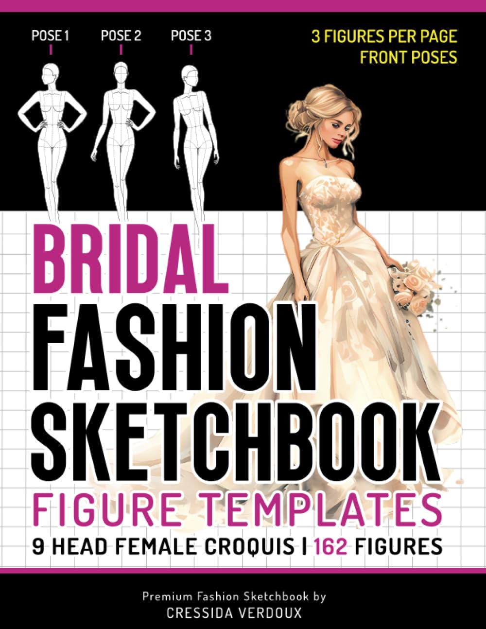 Bridal Fashion Sketchbook Figure Templates: 9 Head Female Croquis | 3 ...