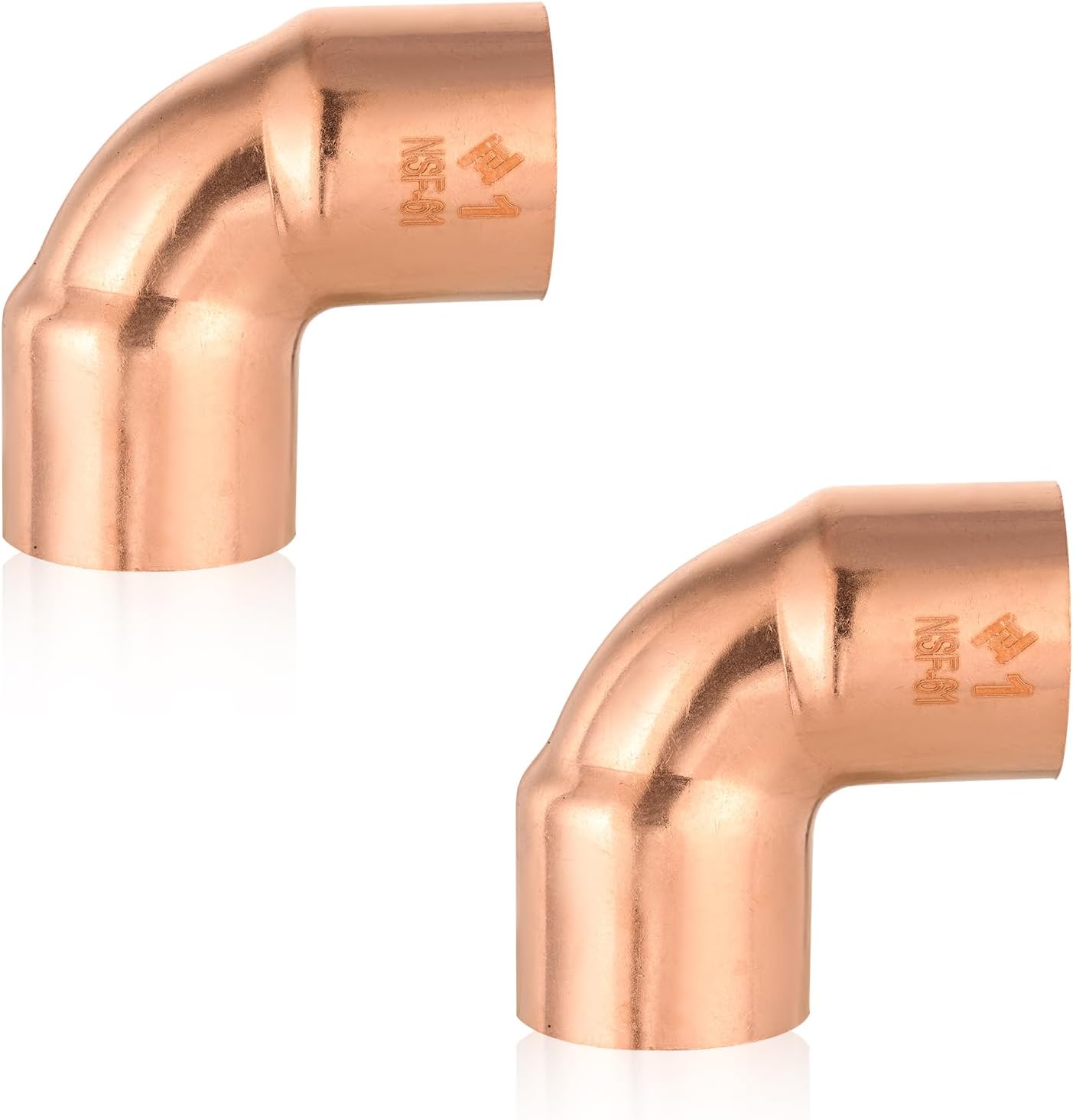 Amazon.com: HeSun 50-Pack Copper Fittings, 1-Inch Short Radius 90 ...