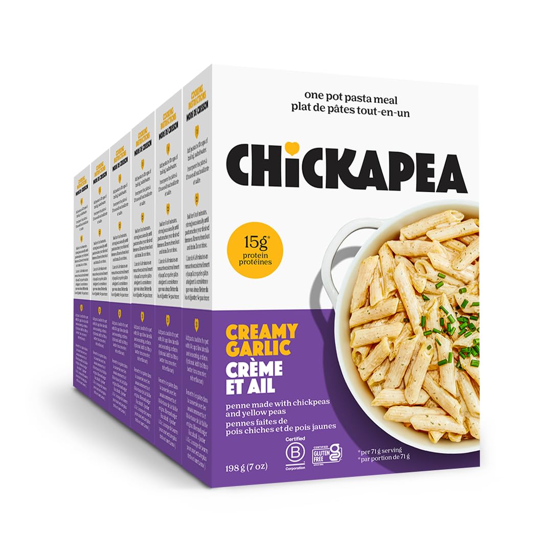 Chickapea One Pot Chickpea Pasta - Creamy Garlic - 198g (Pack of 6 ...