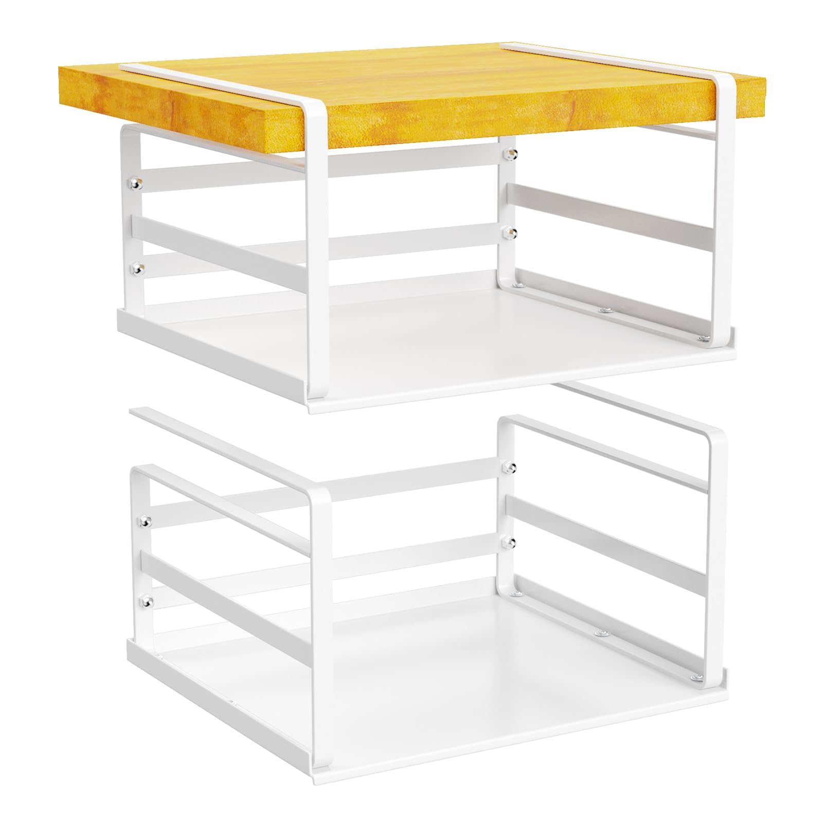 Amazon.com: PEKGRIL 2 Pack Under Shelf Basket, White Undershelf Storage Basket, Heavy Duty Slide ...