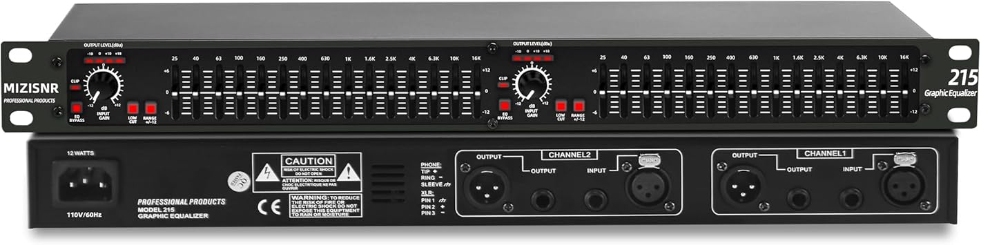 Amazon.com: MIZISNR Graphic Equalizer 15-Band Stereo EQ for Home Audio ...