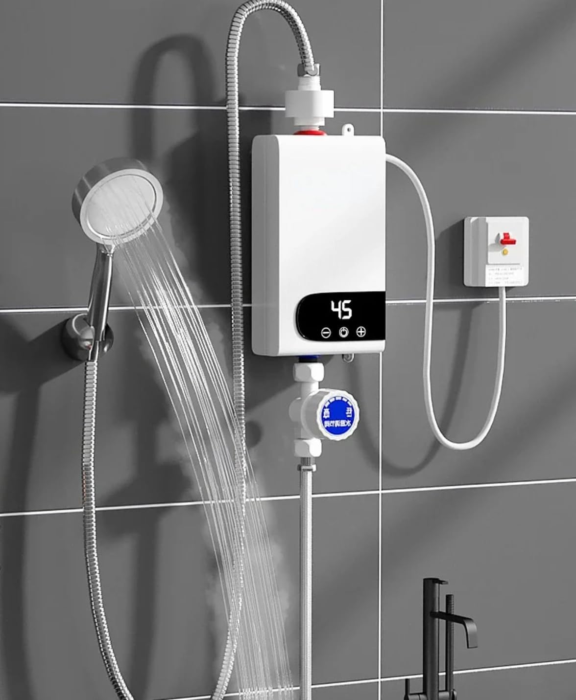 Instant Water Heater Bathroom Kitchen Wall Mounted Electric Water ...