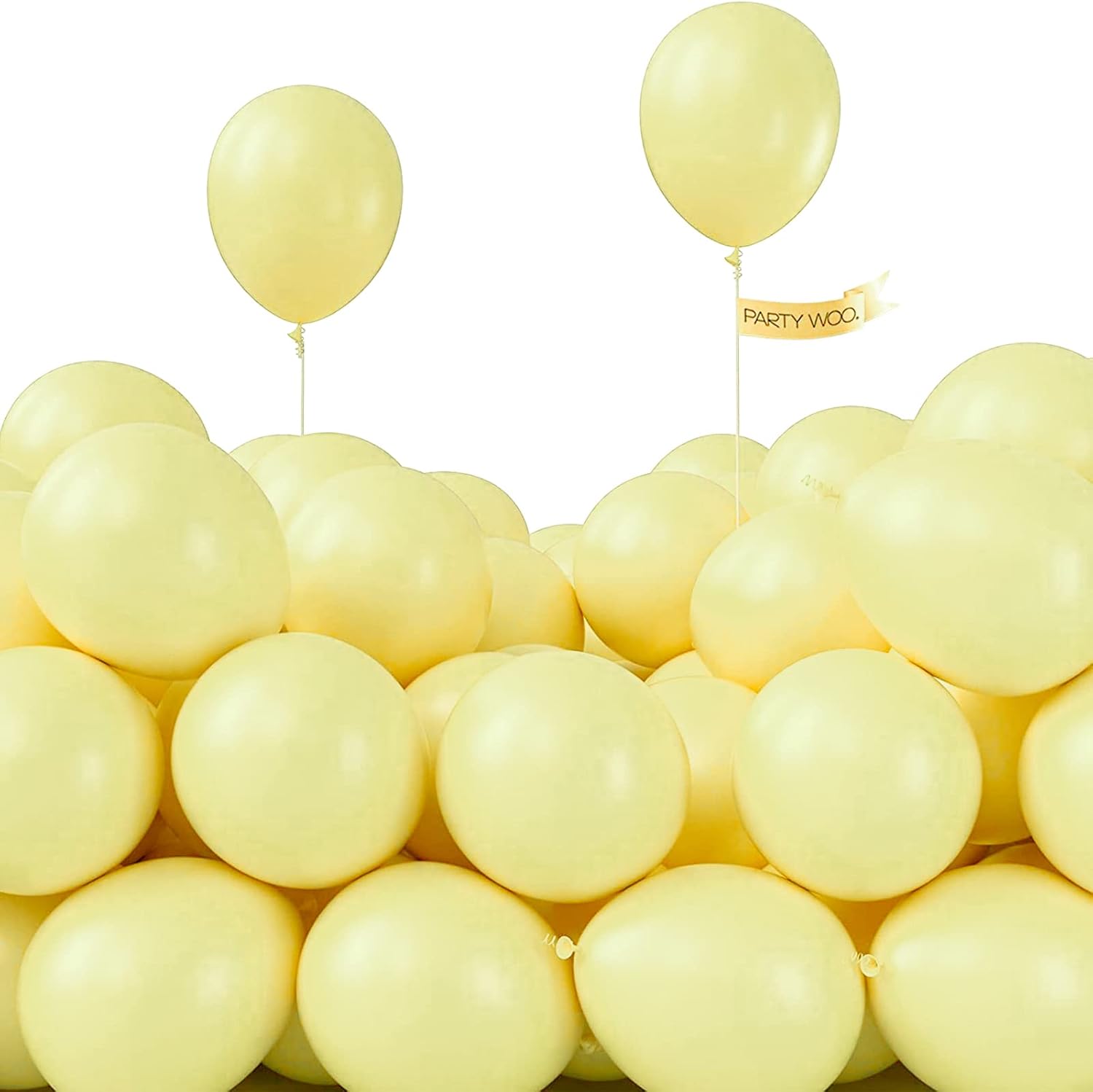 Amazon.com: PartyWoo Pastel Yellow Balloons 50 pcs 5 Inch Small Mini ...
