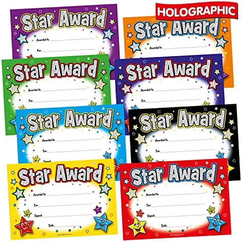 20 Holographic Sparkly Head Teachers Award Stars Pencils Childrens ...