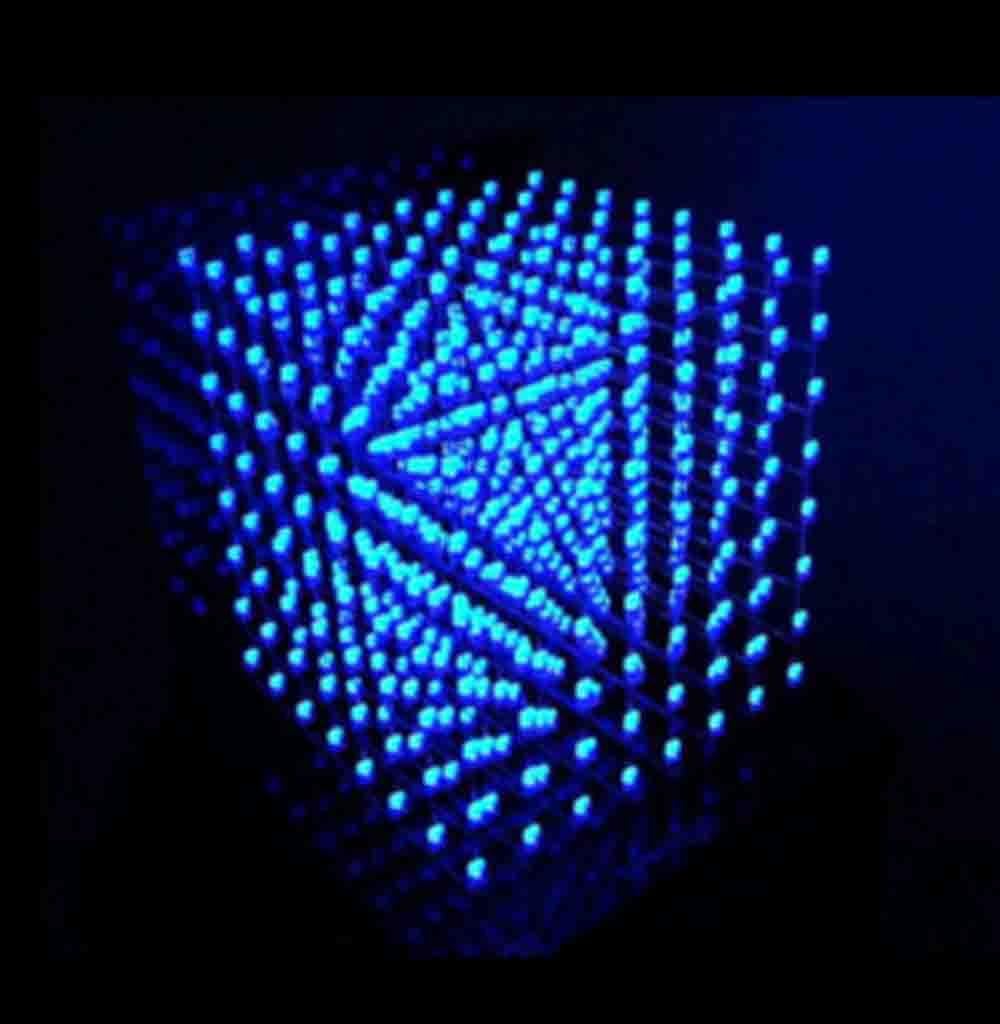 Yosoo 8x8x8 3D LED DIY Cube Light Kit Squared White LED Blue Ray ...