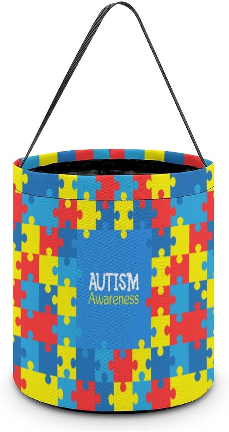 Amazon.com: Autism Awareness Halloween Bucket Trick Or Treat Basket ...