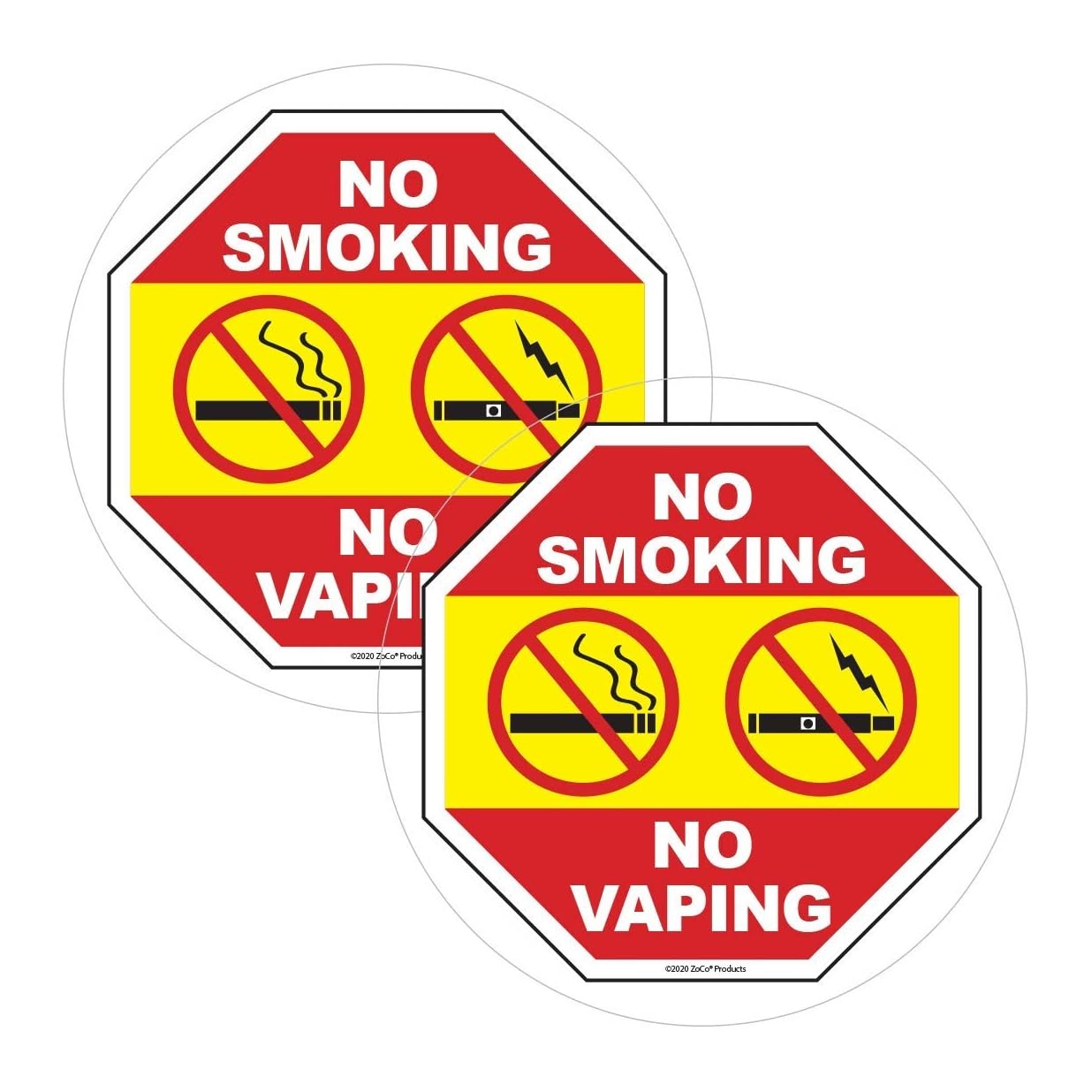 Amazon.com: No Smoking No Vaping Window Decal - 5 Inch Round - No ...